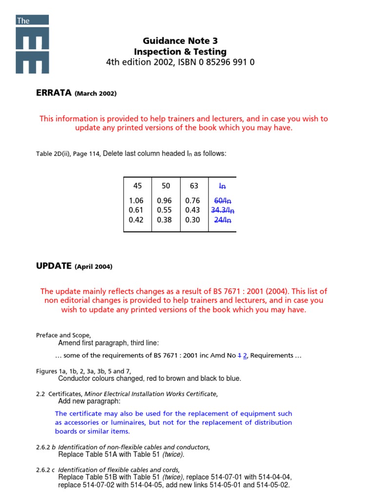 Guidance Note 3 (4th Edition) Errata and Update Sheet | PDF ...