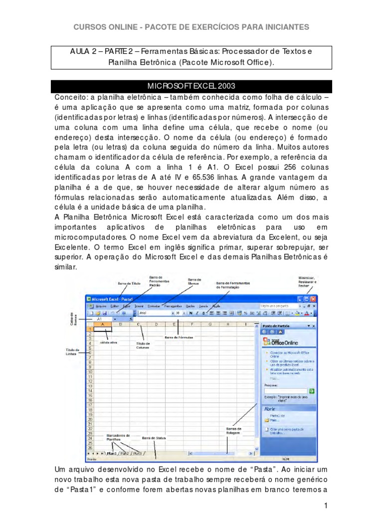 Apost Inf Excel 2003 Ponto Dos Conc | PDF | Planilha | Microsoft Excel