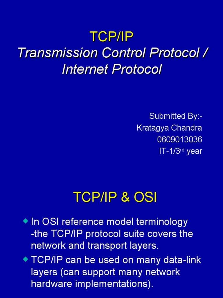 Transmission Control Protocol / Internet Protocol | PDF | Internet ...
