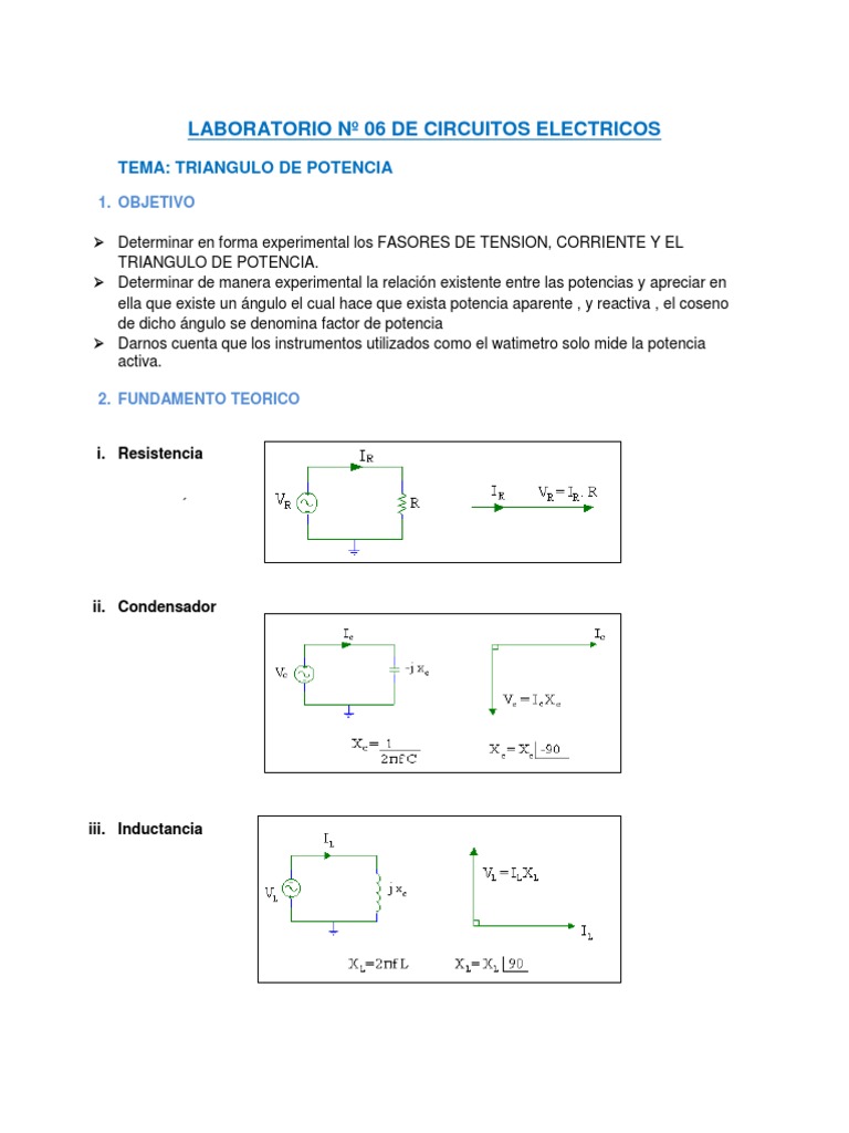 Laboratorio 6 Circuitos Electr. LISTO PARA IMPRIMIR | PDF | Energia ...
