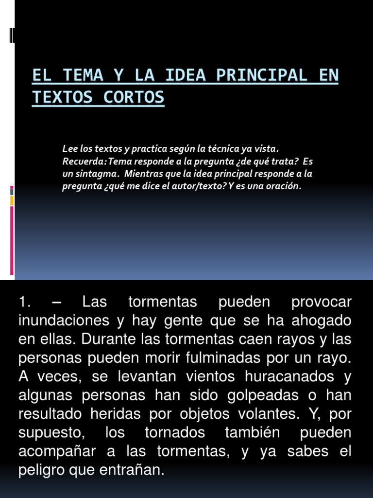 EL TEMA Y LA IDEA PRINCIPAL EN TEXTOS N° 2 | PDF | Estrellas | Agua