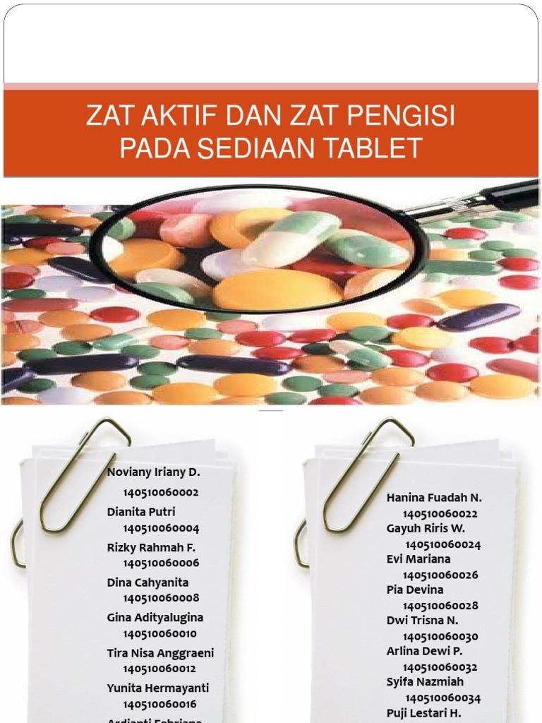 Kelompok 1 - Zat Aktif Dan Zat Pengisi | PDF