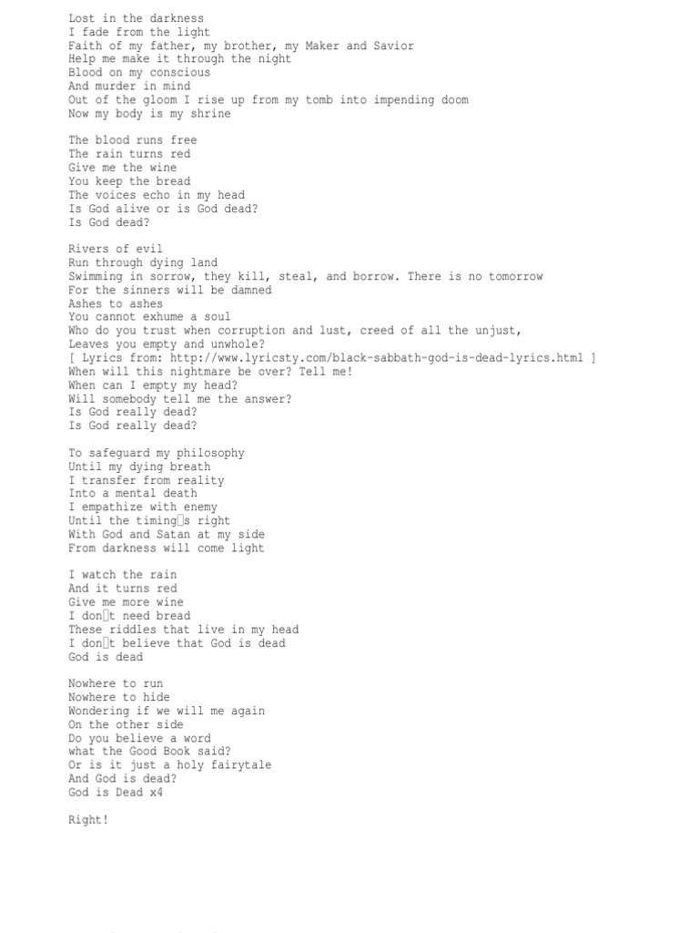 God Is Dead | PDF