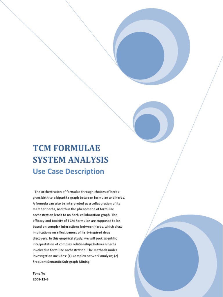 Use Case of TCM Formulae System Analysis | PDF | Traditional Chinese ...