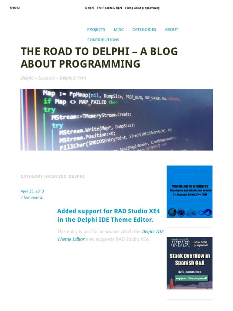 Delphi - The Road To Delphi - A Blog About Programming | PDF | Software ...