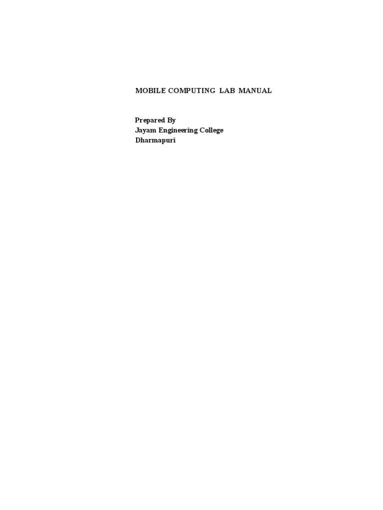Mobile Computing Lab Manual For IT | PDF | Bluetooth | World Wide Web