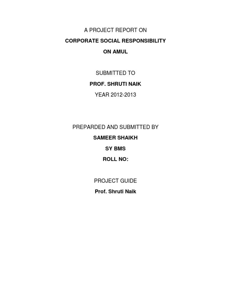 CSR of Amul | PDF | Corporate Social Responsibility | Green Building