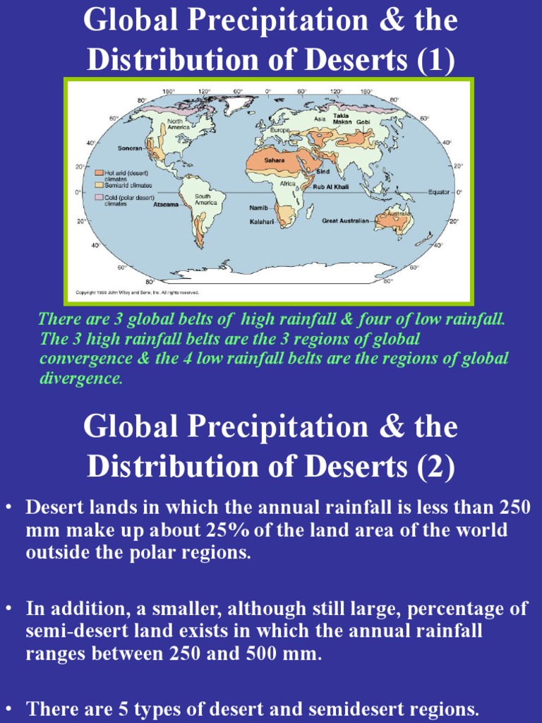 Global Desert Distribution and Rainfall | PDF