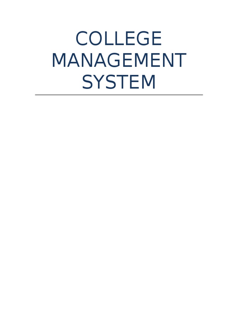 College Management System Project Report | PDF