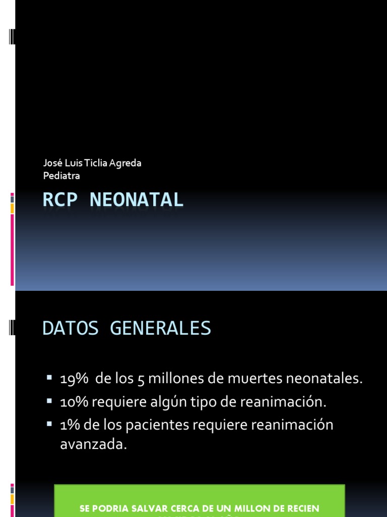 RCP Neonatal | PDF | Reanimación cardiopulmonar | Medicina