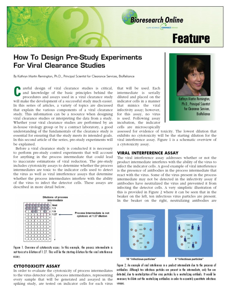 How To Design Pre-Study Experiments For Viral Clearance Studies | PDF ...