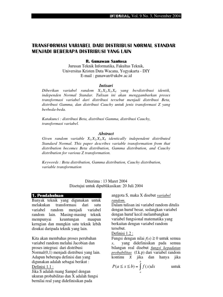 Teknik Perubahan Variabel | PDF | Komputer