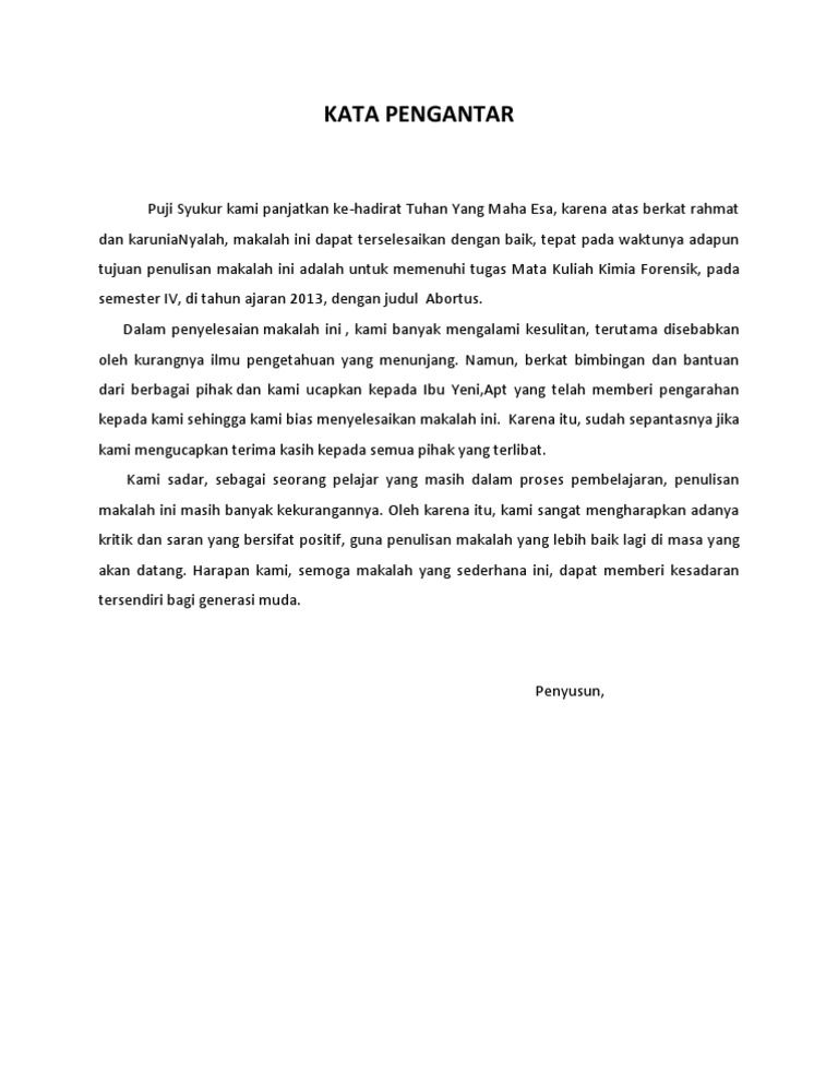 Contoh Kata Pengantar Yang Baik Dan Benar | PDF