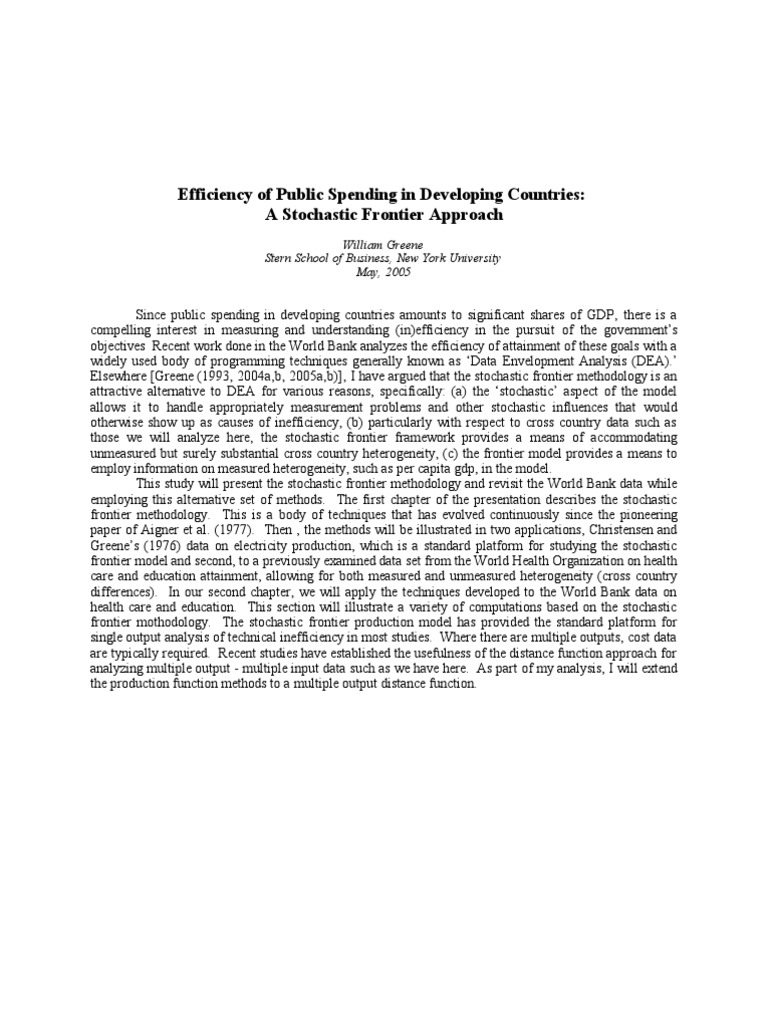 Efficiency Analysis Pdf