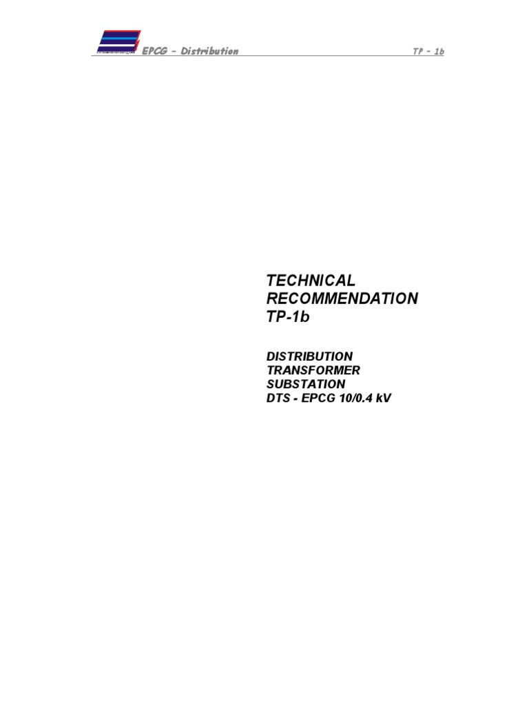 TP 1B Engleski | PDF | Electrical Substation | Transformer