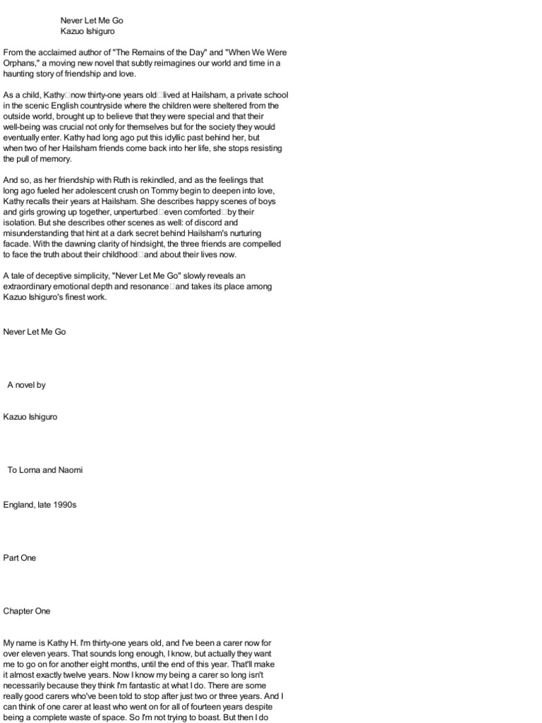 Never Let Me Go | PDF