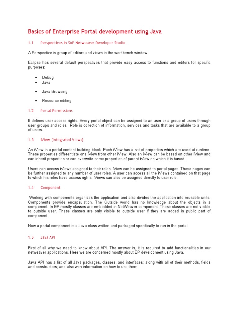 Basics of Enterprise Portal Development Using Java | Download Free PDF ...