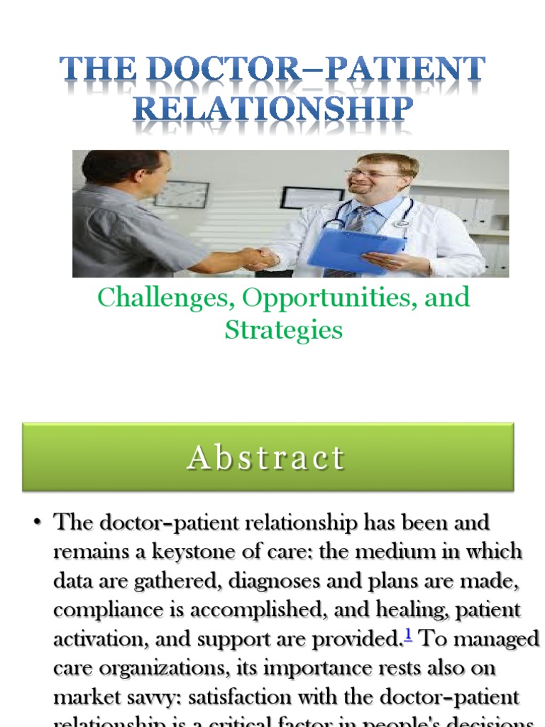 The Doctor-Patient Relationship | PDF | Managed Care | Information