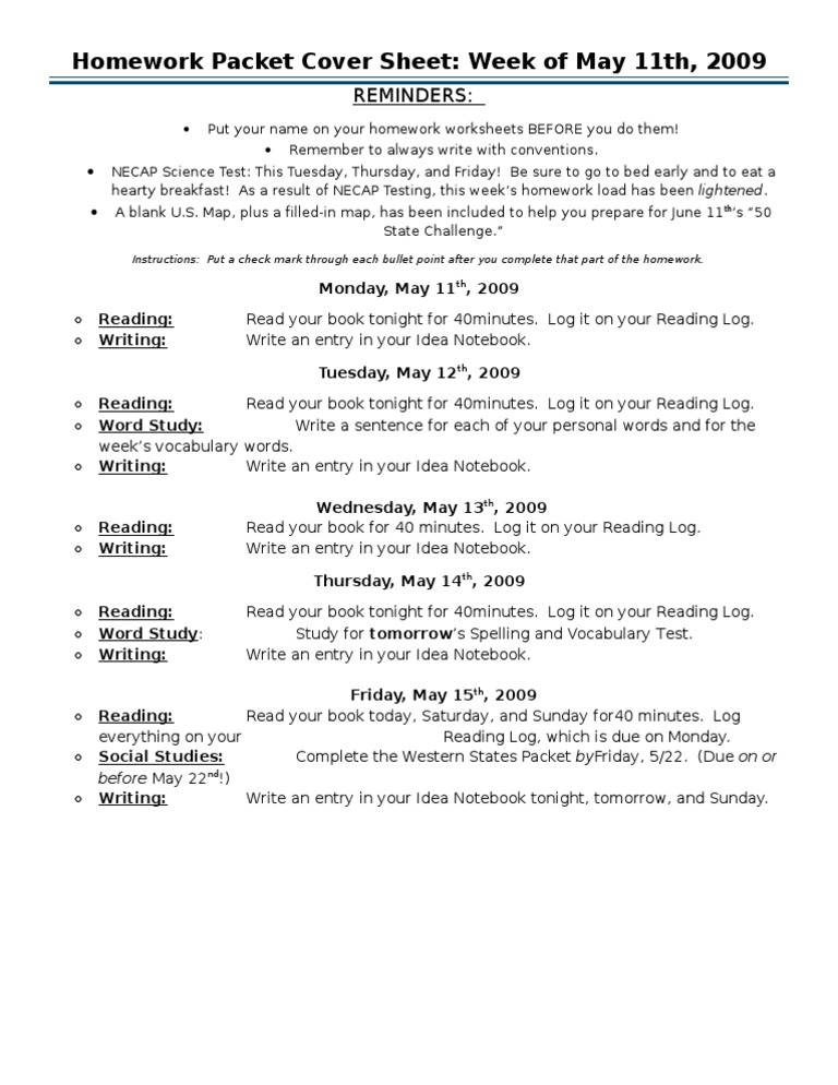 Homework Cover Sheet 051109 | PDF