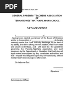 Oath of Office PTA | PDF | Oath Of Office | Justice