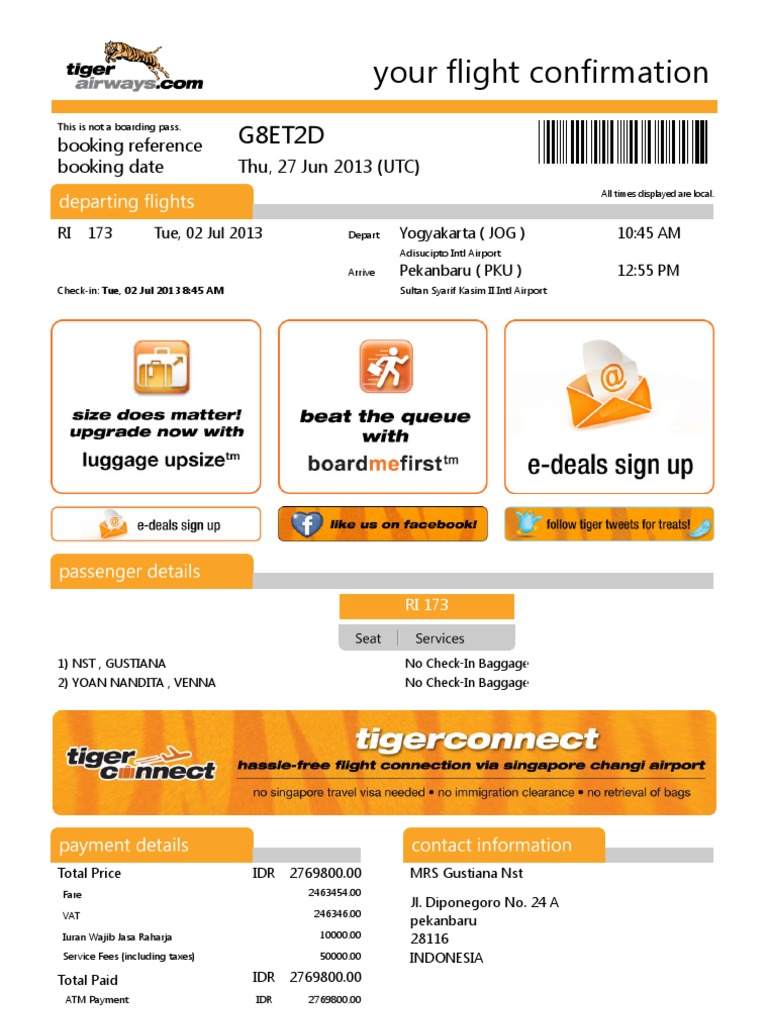 Your Flight Confirmation: G8ET2D | PDF | Airlines | Aviation