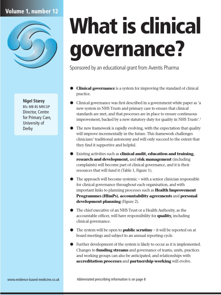 What Is Clinical Governance | PDF | Medicine | Health Care