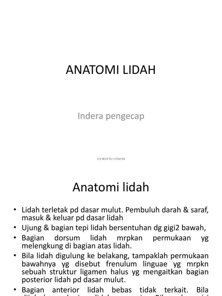 Anatomi dan Fisiologi Lidah | PDF