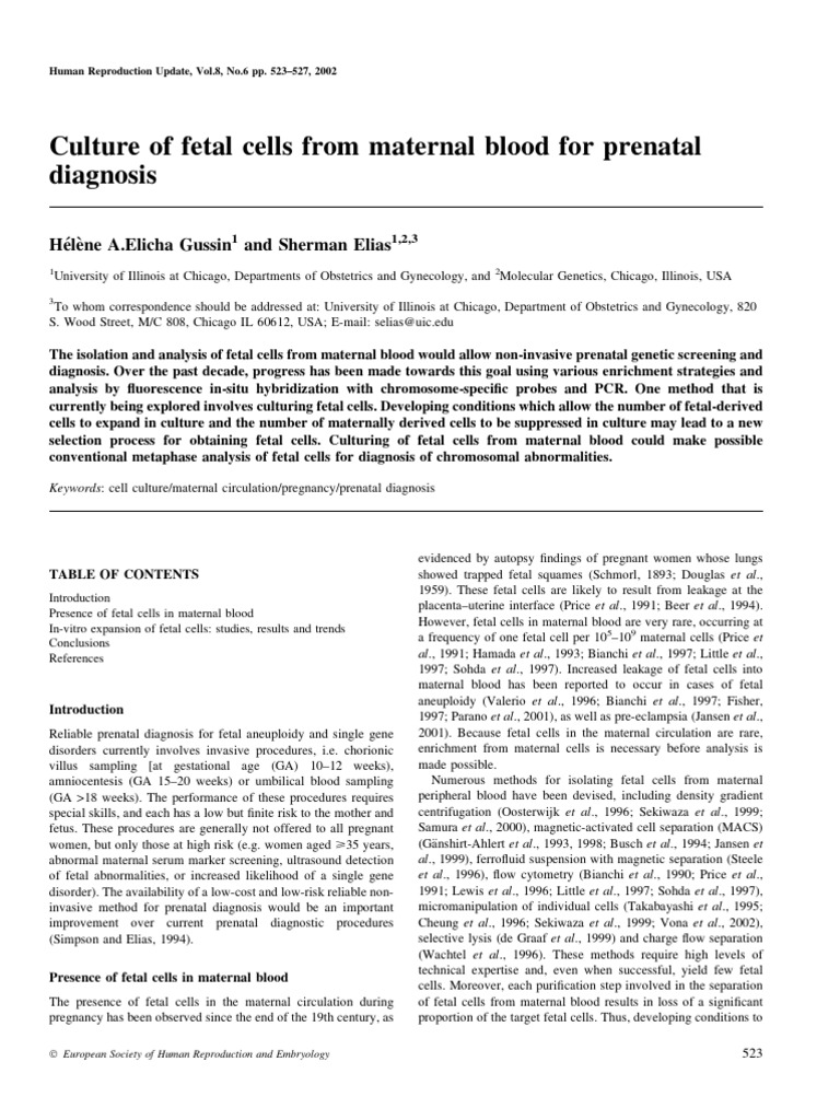 Fetal Cell | PDF | Biology | Life Sciences