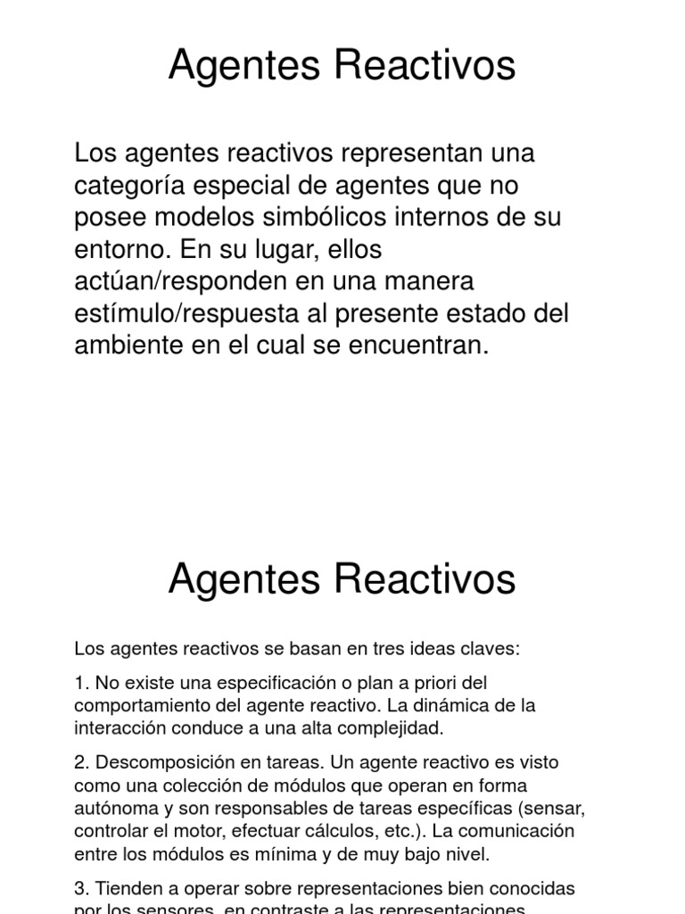 03 Agentes Reactivos | PDF | Robot | Robótica