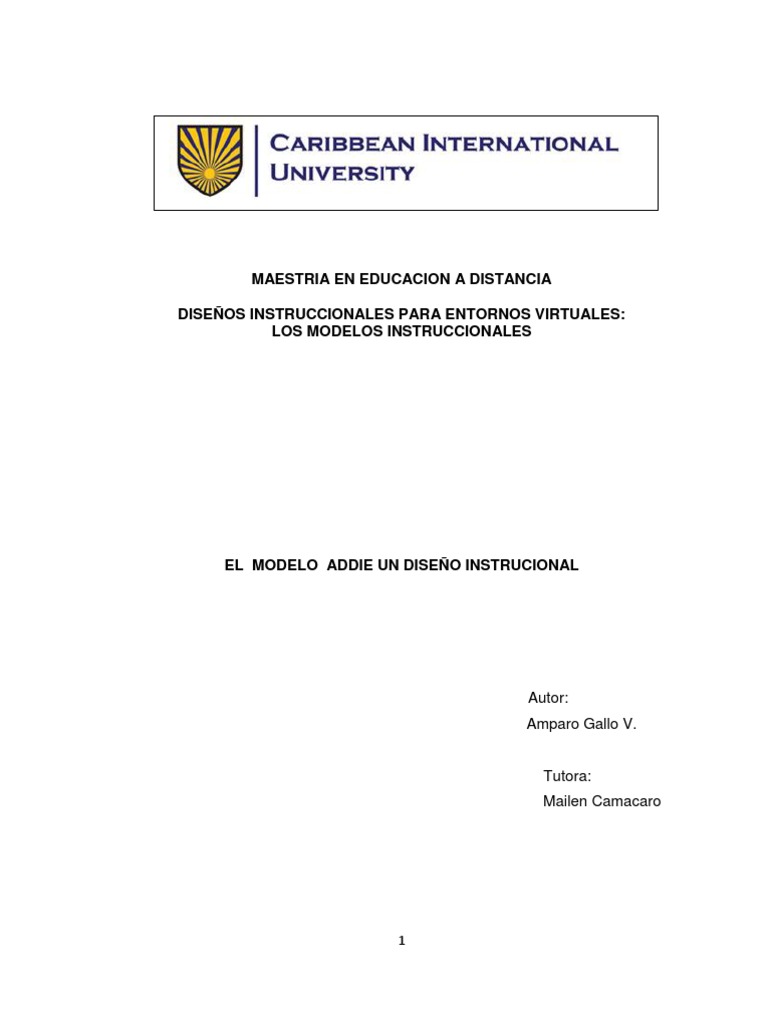 El Modelo Addie - Final2 | PDF | Diseño | Cognición