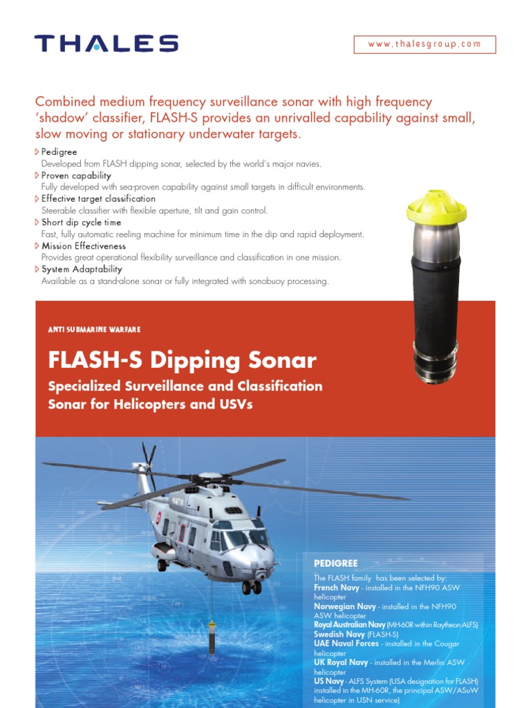 FLASH-S Dipping Sonar | PDF | Sonar | Anti Submarine Warfare