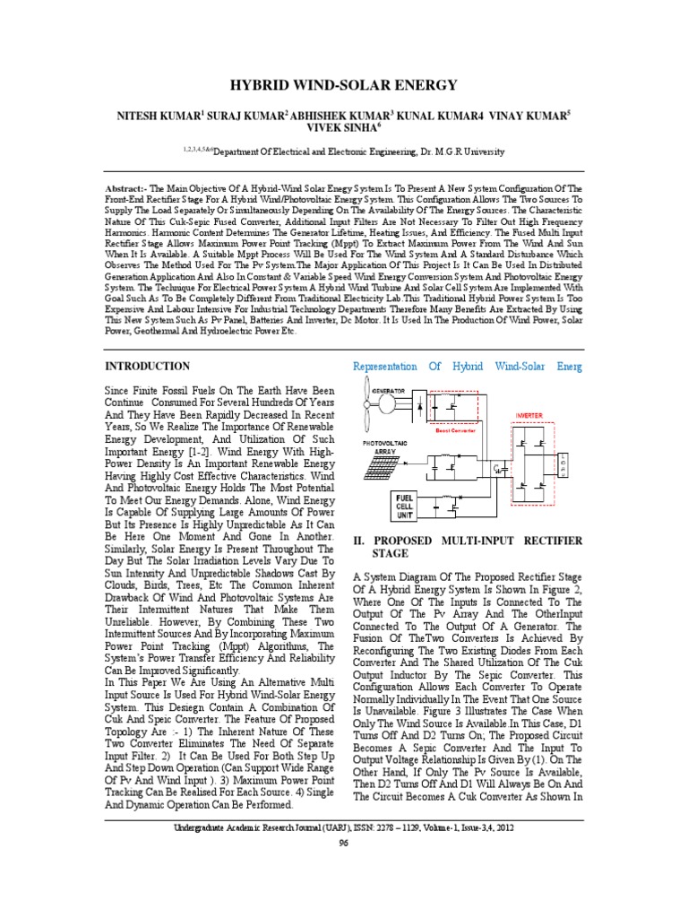 Hybrid Wind /solar Power System | PDF