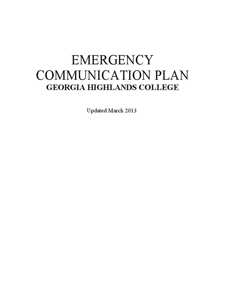 Emergency Communication Plan | PDF | Press Release | News