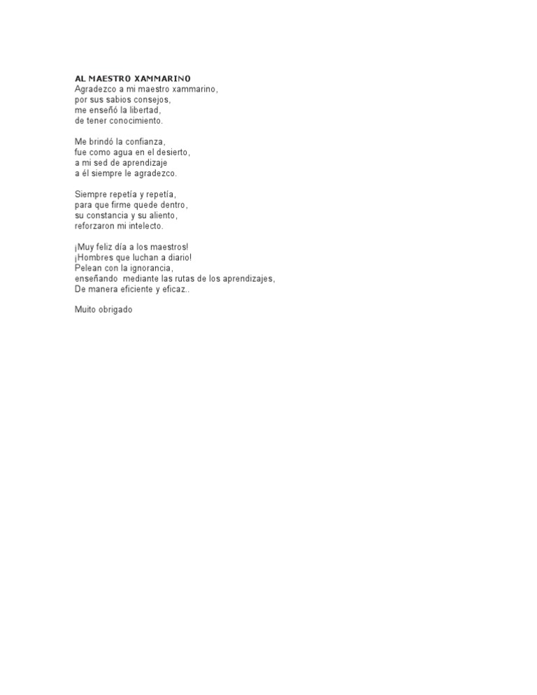 Poema Al Maestro | PDF