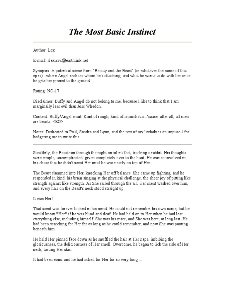 The Most Basic Instinct | PDF | Willow Rosenberg | Buffy The Vampire Slayer