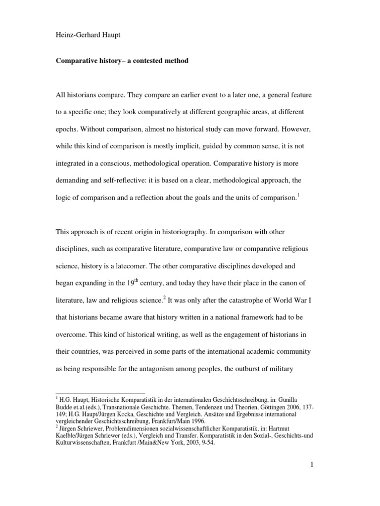 Haupt Comparative History | PDF | Revolutions | Historiography