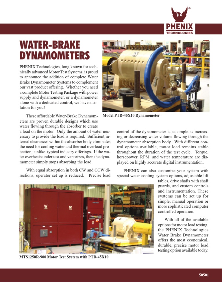 Water-Brake Dynamometers: Model PTD-45X10 Dynamometer | PDF ...