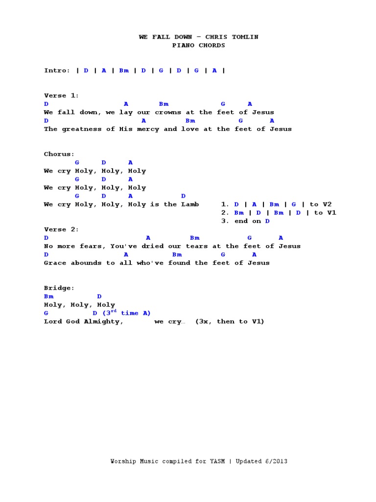 We Fall Down Chords for Worship | PDF