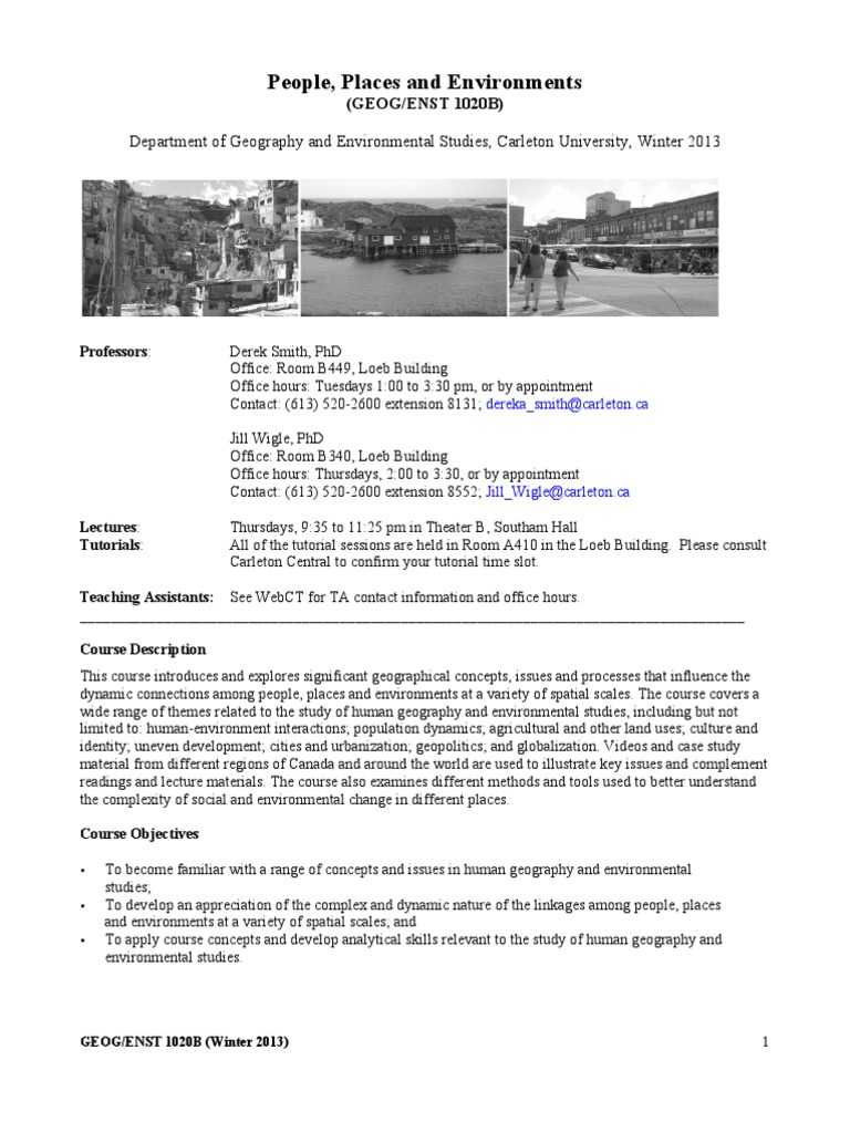 Geog 1020 Course Outline | PDF | Lecture | Study Skills