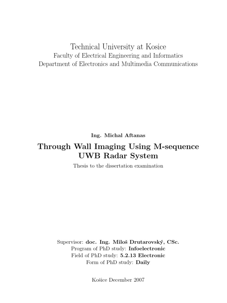 Through Wall Imaging Using M-Sequence | PDF | Radar | Ultra Wideband