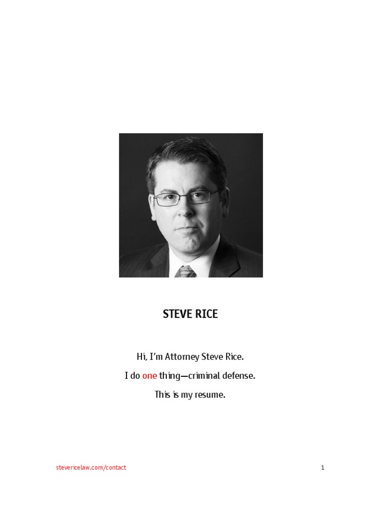 Resume - Attorney Steve Rice - Steve Rice Law | PDF