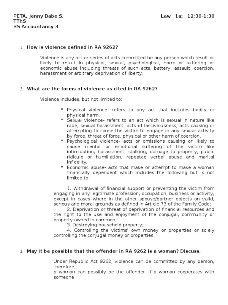 RA 9262 and RA 7610 | PDF | Violence | Child Abuse