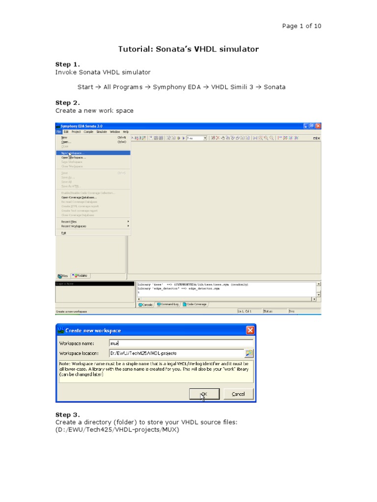 Tutorial Sonata's VHDL Simulator | PDF | Vhdl | Systems Engineering Tutorial Sonata's VHDL Simulator | PDF | Vhdl | Systems Engineering