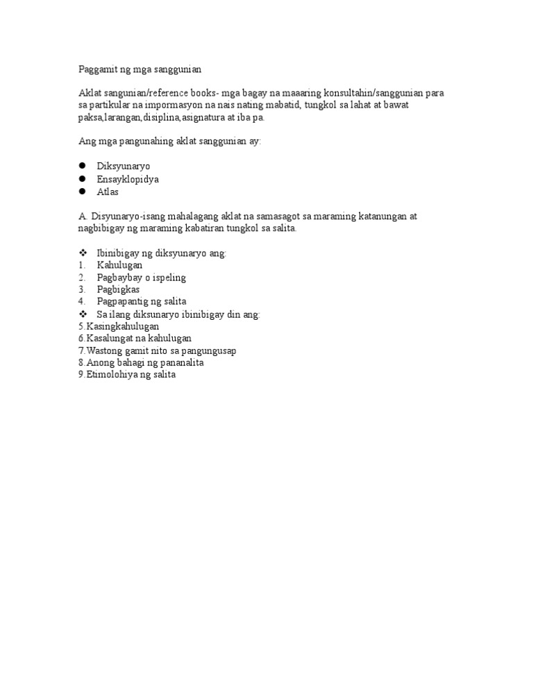 Paggamit NG Mga Sanggunian | PDF