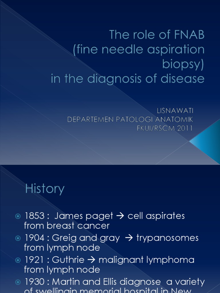 The Role of FNAB (Fine Needle Aspiration | PDF | Neoplasms | Pathology