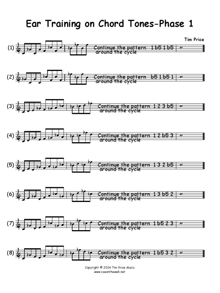 Ear Training On Chord Tones Phase 1 | PDF