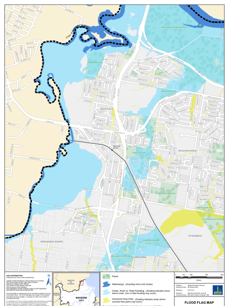 Flooding Bald Hills South Flood Flag Map | Geography | Geomatics