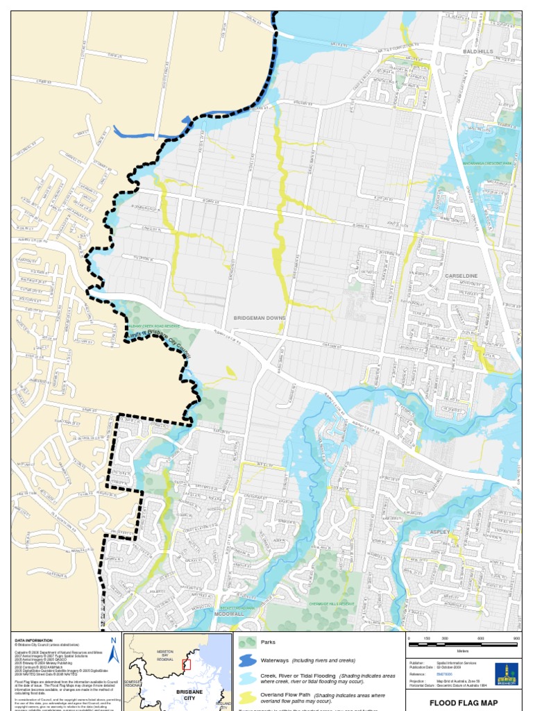 Flooding Bridgeman Downs Flood Flag Map | PDF | Geographic Data And ...