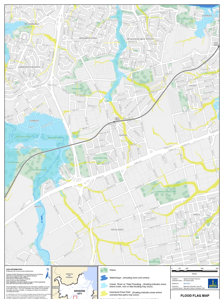 Flooding Darra Flood Flag Map | PDF | Geography | Geomatics