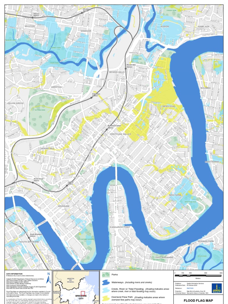 Brisbane Flood Flag Map Overview | PDF | Geomatics | Geography